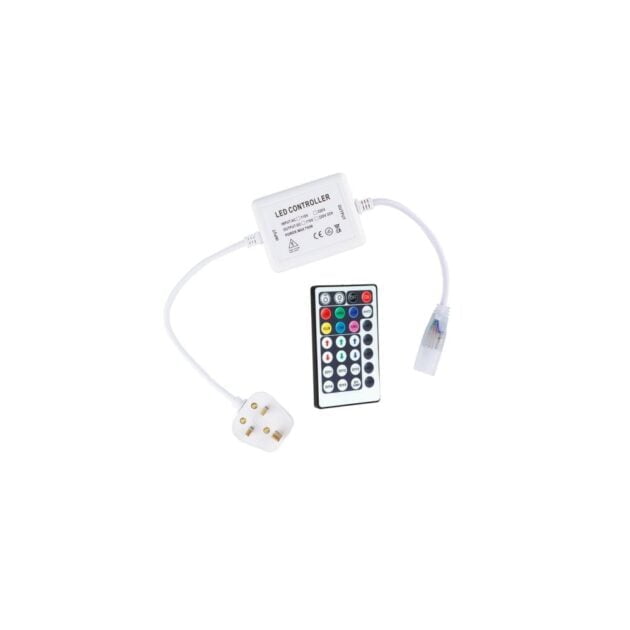 Controller for a 220V RGB LED Strip + RF Remote Control with 28 Buttons ...
